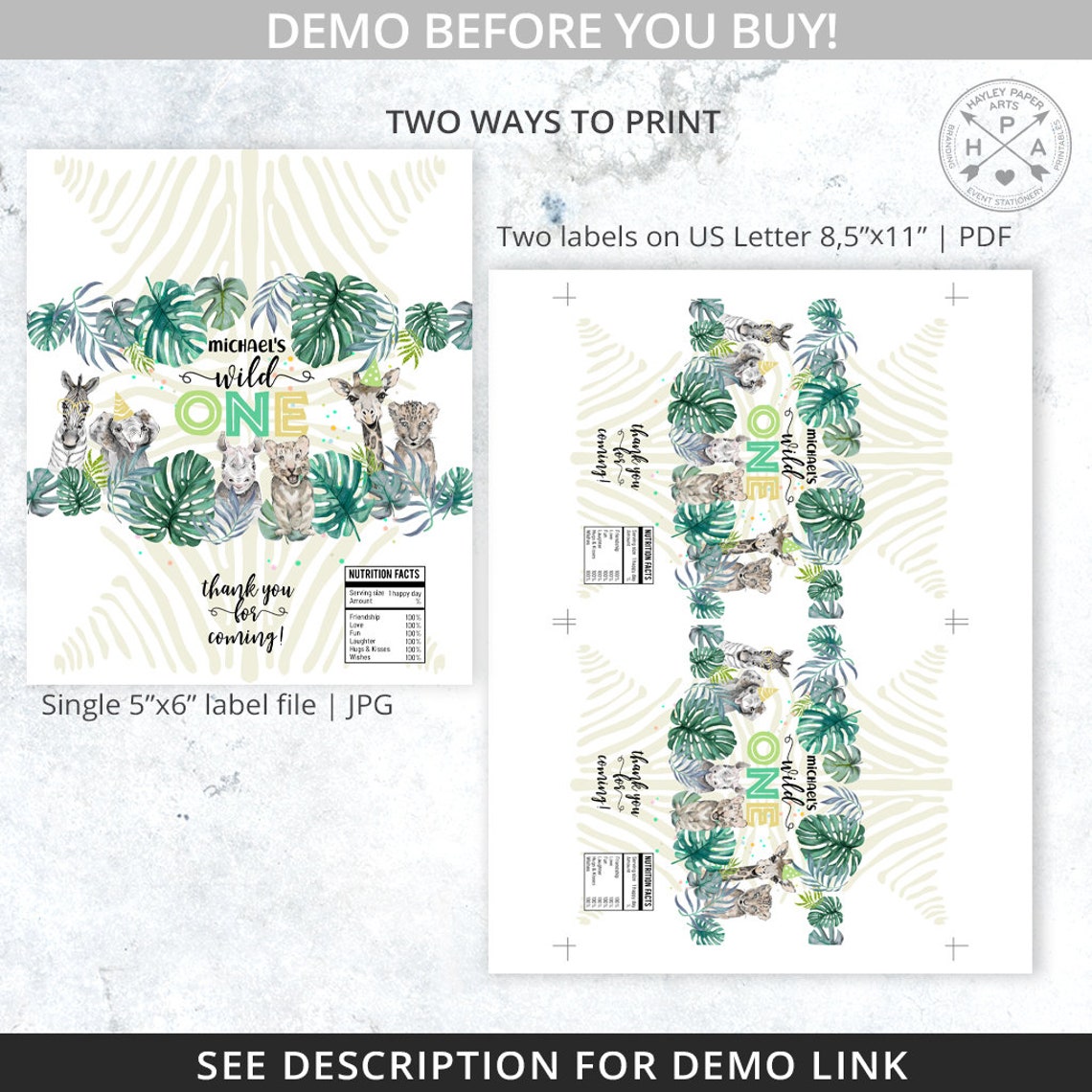 MEGA BUNDLE Jungle Safari Wild One Birthday Party Pack Chips - Etsy