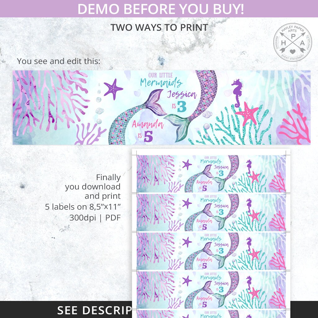 MEGA BUNDLE Mermaids Joint Party Birthday Pack, Chips Bags, Juice, Rice ...