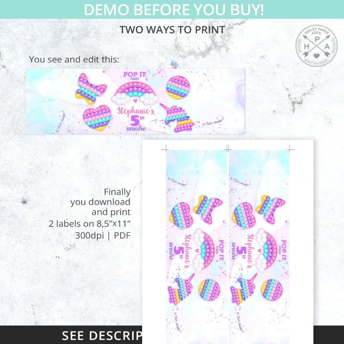 Pop It Fidget Toys Mini Chips Can Label Bubble Rainbow - Etsy