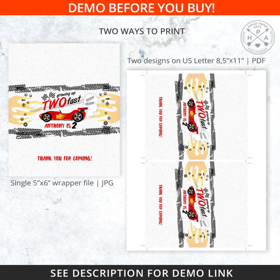 Race Car Rice Krispies Label Two Fast Sports Speed Racing - Etsy