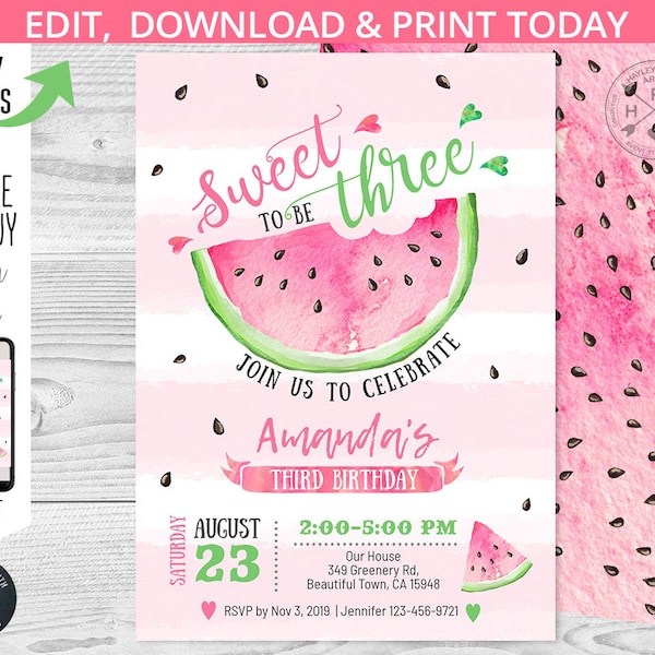 Watermelon Birthday - Etsy