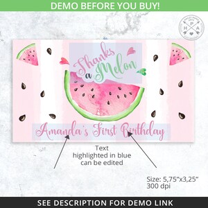 EDITABLE Watermelon Gable Gift Box Labels and Tags. Handle Favor ...
