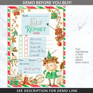 Elf Report Card. Notes From the Elf. Christmas Elves Letter ...