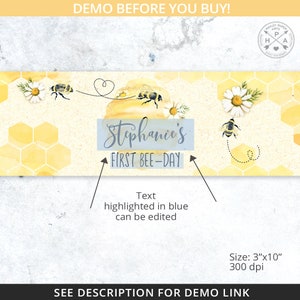 Bee Mini Chips Can Label Wrapper Cover Bumble Hive Bee-day Birthday ...