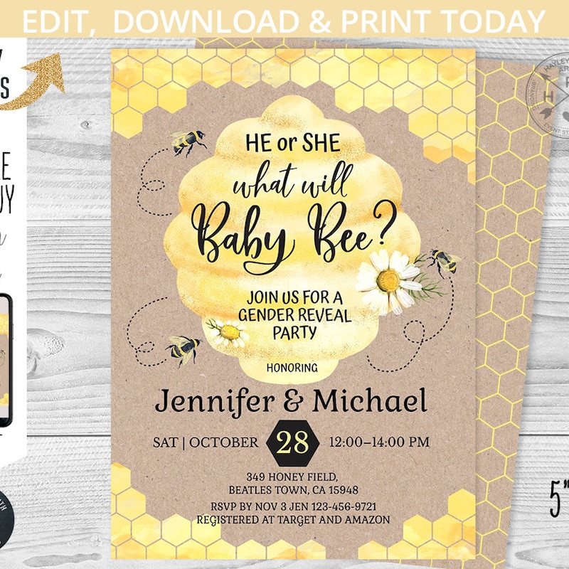 Bee Gender Reveal - Etsy
