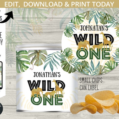 EDITABLE Jungle Water Bottle Labels Gold Animals Safari Wild | Etsy
