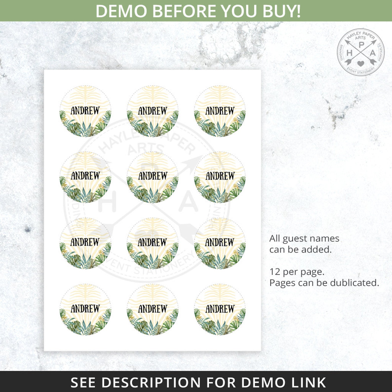 EDITABLE Jungle Safari Gift Box Labels Guest Name Tags. - Etsy