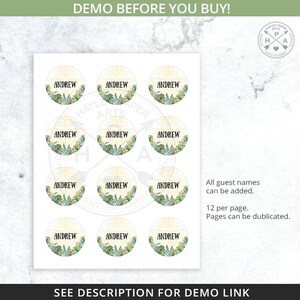 EDITABLE Jungle Safari Gift Box Labels, Guest Name Tags. Handle Favor ...