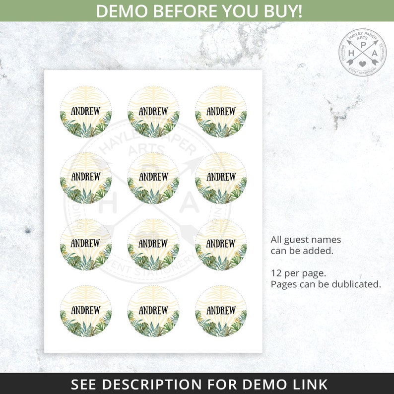EDITABLE Jungle Safari Gift Box Labels Guest Name Tags. - Etsy