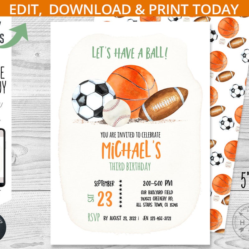 Sports Birthday Card - Etsy