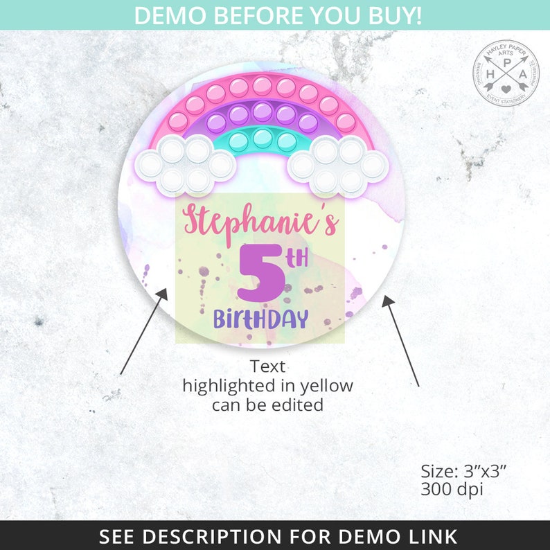 Pop It Fidget Toys Mini Chips Can Label Bubble Rainbow - Etsy