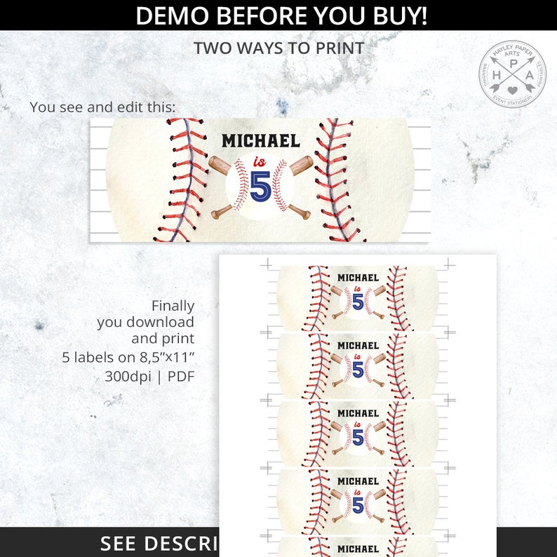Baseball Bubble Bottle Labels Wrappers Sports Party Team Boys - Etsy