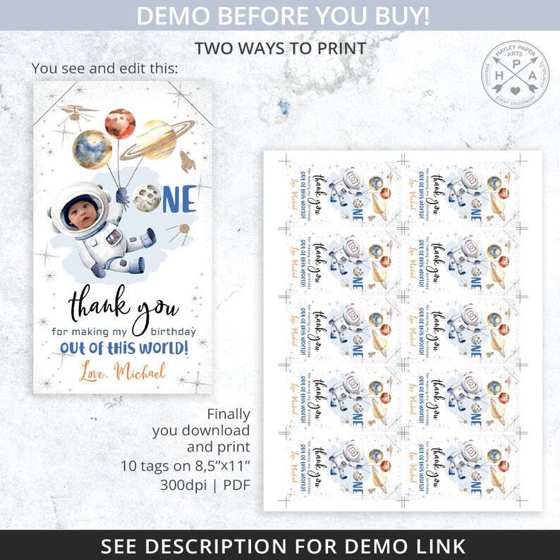 Outer Space Favor Tags Galaxy Boy Astronaut Tag Planets Around - Etsy