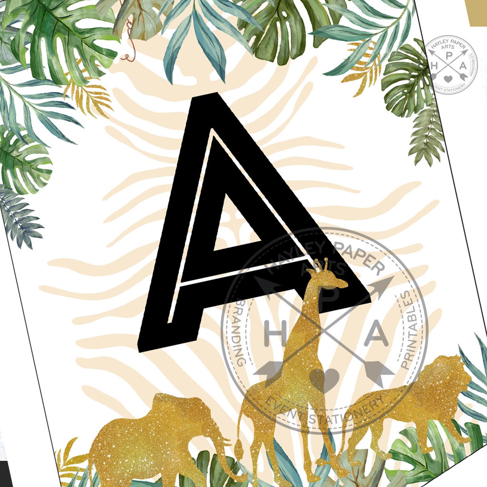 EDITABLE Jungle Alphabet All Letters Banner Garland Safari - Etsy