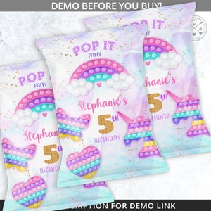 BUNDLE Pop It Fidget Toys Chips Bag Juice Bags Rice Krispies - Etsy