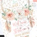 Two Wild Dreamcatcher Welcome Sign Boho Blush Pink Roses 2nd - Etsy