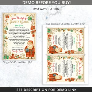 Santa Claus Letter. From the Desk of Santa. Christmas Card. North Pole ...