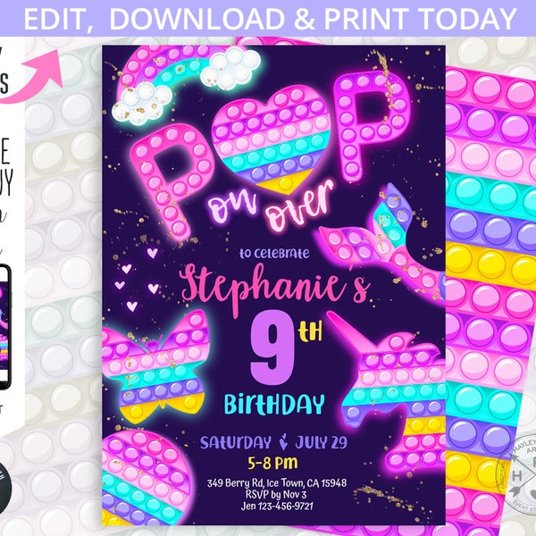 Popit Invitation - Etsy