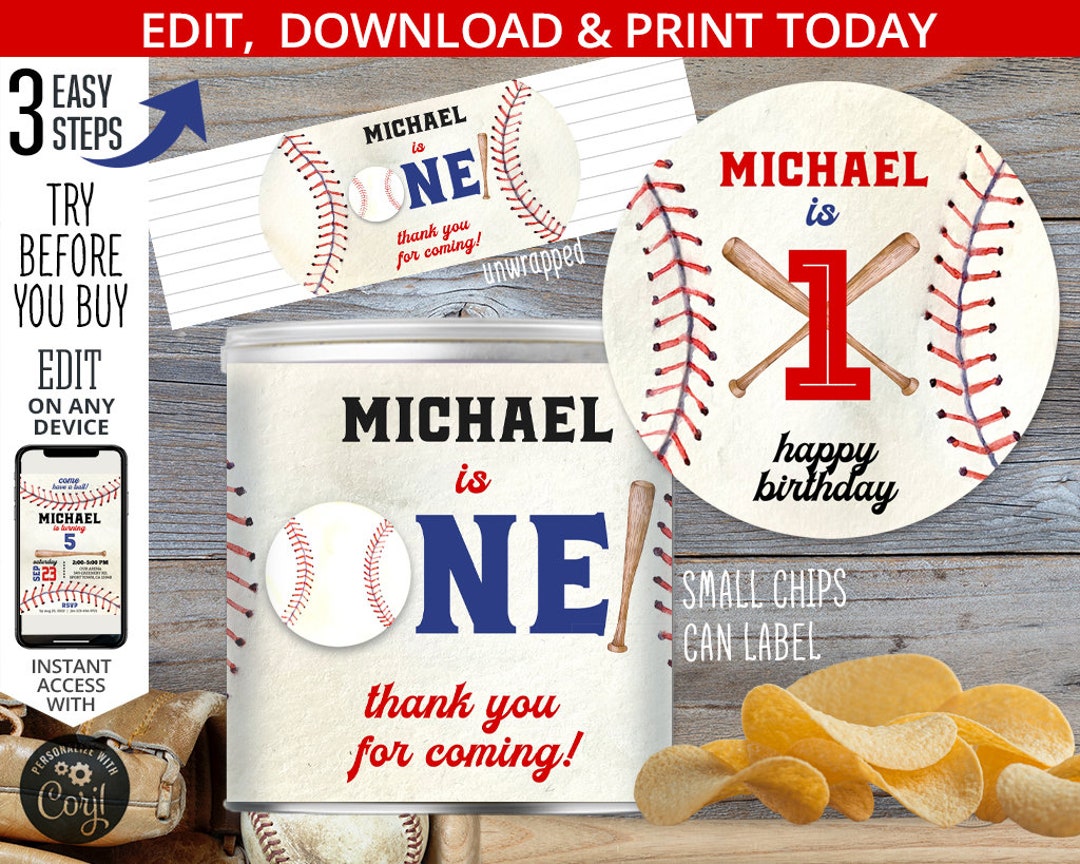 Baseball Mini Chips Can Label ONE Wrapper Cover Sports Rookie First 1st ...