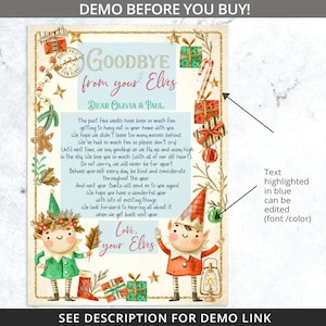 Elves Goodbye Letter. Elves Farewell Letter. Elf Christmas Card. Elf ...