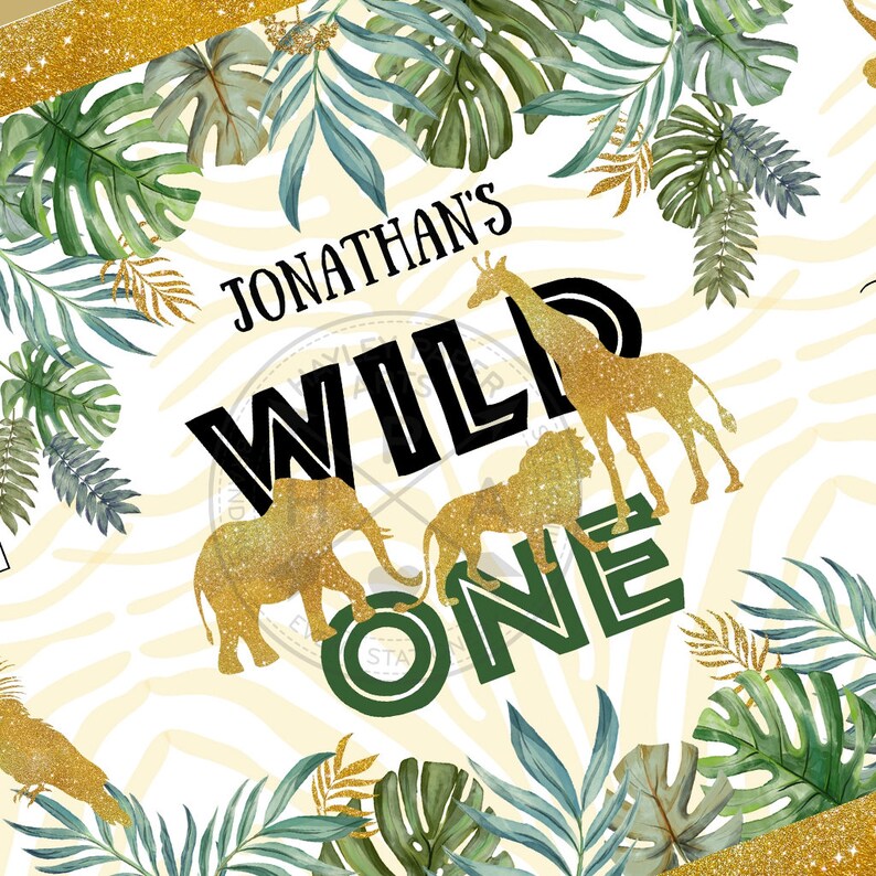 EDITABLE Jungle Wild One Chip Bag Snacks Treats Bags Safari | Etsy