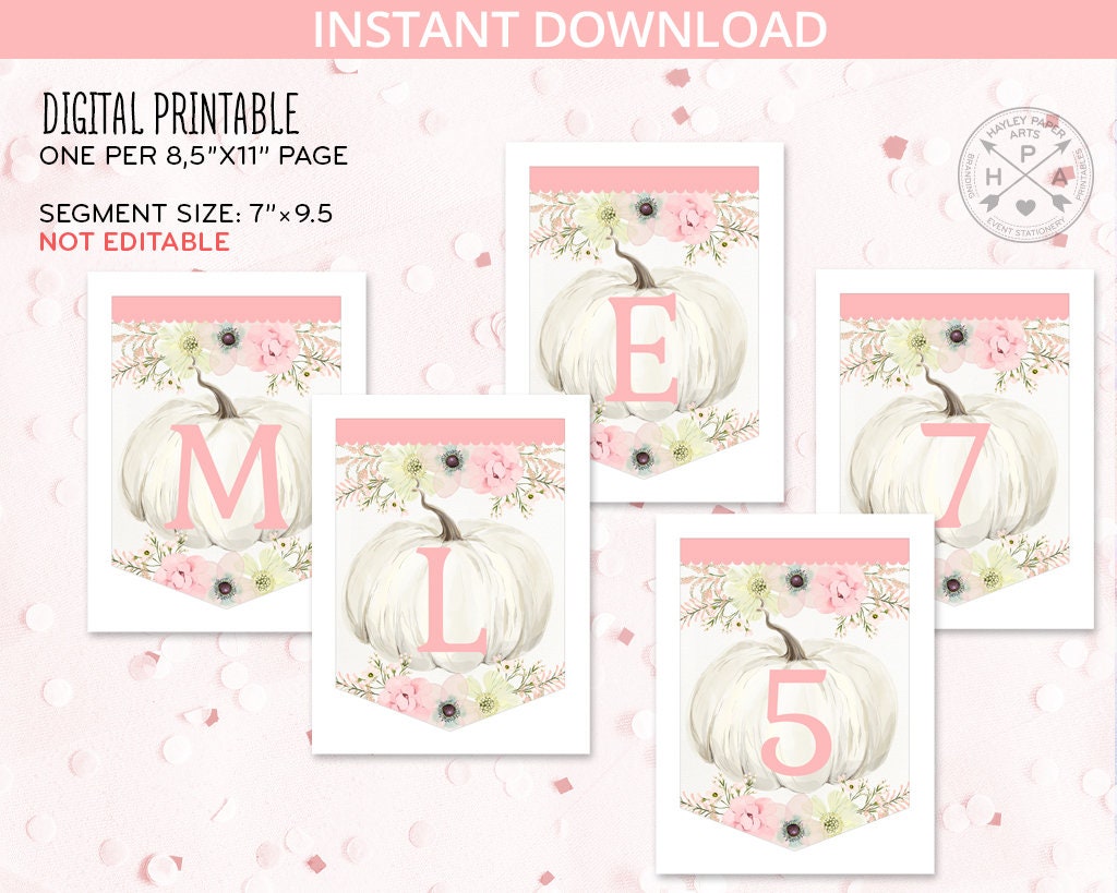 Pumpkin Banner Complete Full Alphabet ABC Printable Party Bunting ...