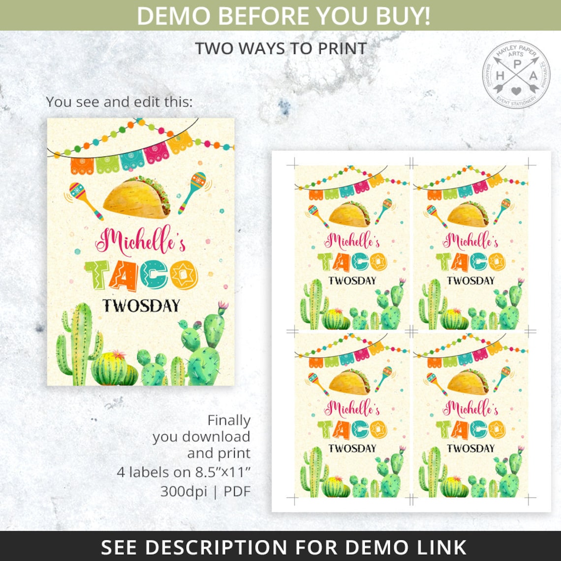 BUNDLE Taco Twosday Chips Bag Juice Bags Water Bottle - Etsy