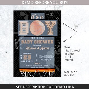 Basketball Sports Baby Shower Invitation All Stars It's a Boy Party ...