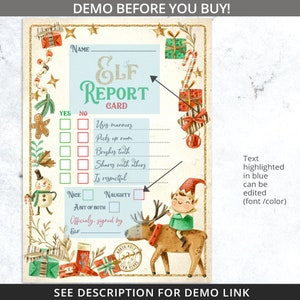 Elf Report Card. Notes From the Elf. Christmas Elves Letter ...
