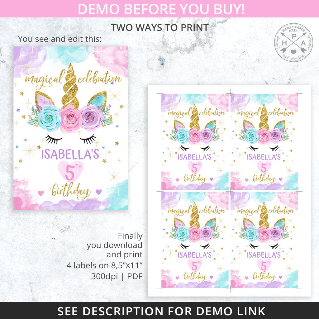 Unicorn Birthday Bundle Party Pack, Chips Bags, Juice, Rice Krispies ...