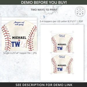 Baseball Treat Candy Favor Bag Topper Boy Baseball TWO Rookie ...