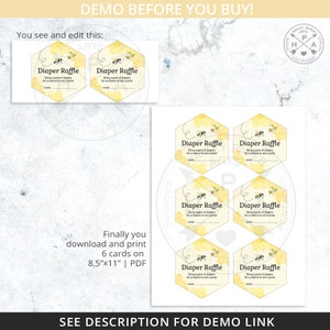 BUNDLE Bee Invitation Party Pack, Welcome Sign, Raffle Cards, Bottle ...