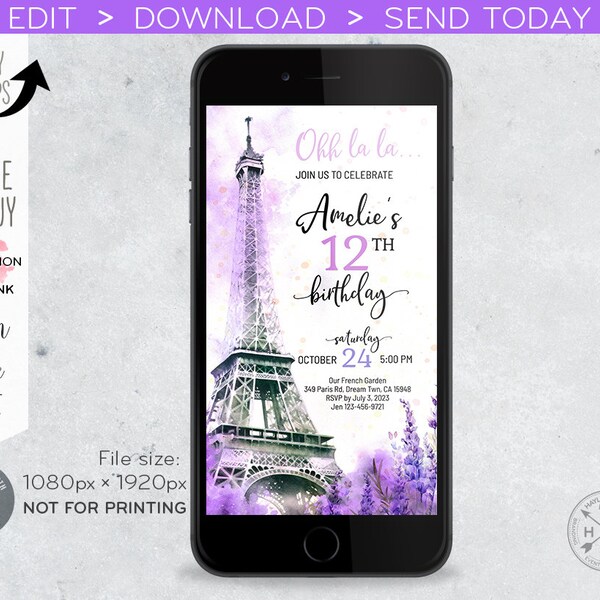 Eiffel Tower Invitation - Etsy