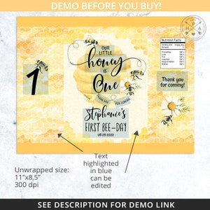 MEGA BUNDLE Bee Birthday Party Pack, Honey ONE Chips Bags, Juice ...