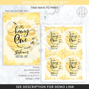 BUNDLE Bee Honey One Chips and Juice Bag, Water Bottle Labels ...