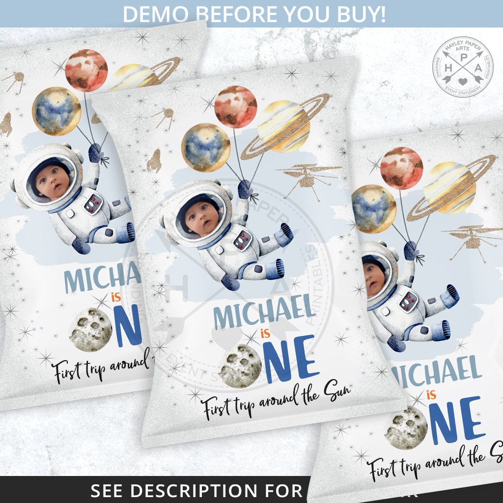 BUNDLE Outer Space Chips Bag, Juice, Water Bottle Labels, Snacks Treat ...