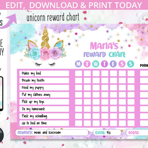 Reward Chart - Etsy