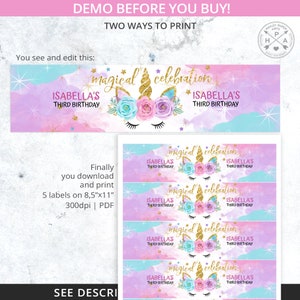 BUNDLE Unicorn Magical Chip and Juice Bag, Snacks Treat Bags, Water ...