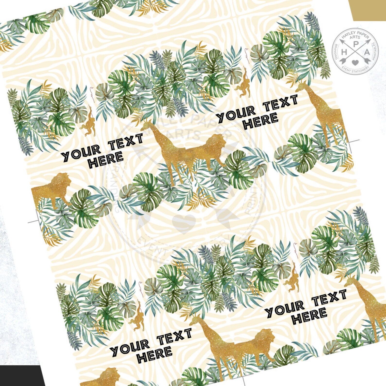 Jungle food labels safari animals wild one place tent cards | Etsy