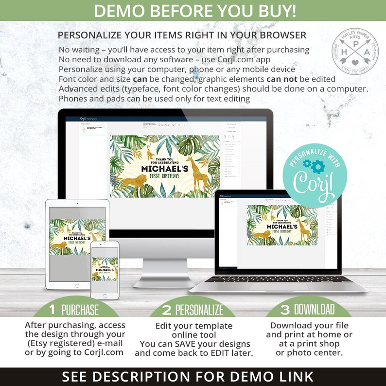 EDITABLE Jungle Safari Gift Box Labels Guest Name Tags. - Etsy