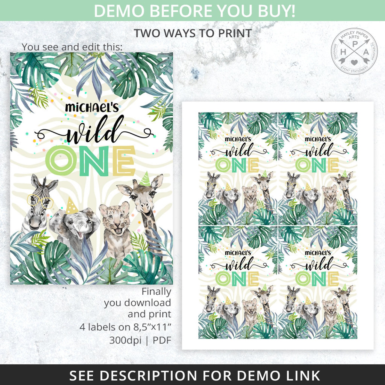 BUNDLE Safari Jungle Wild One Chips Bag Juice Bags Rice - Etsy