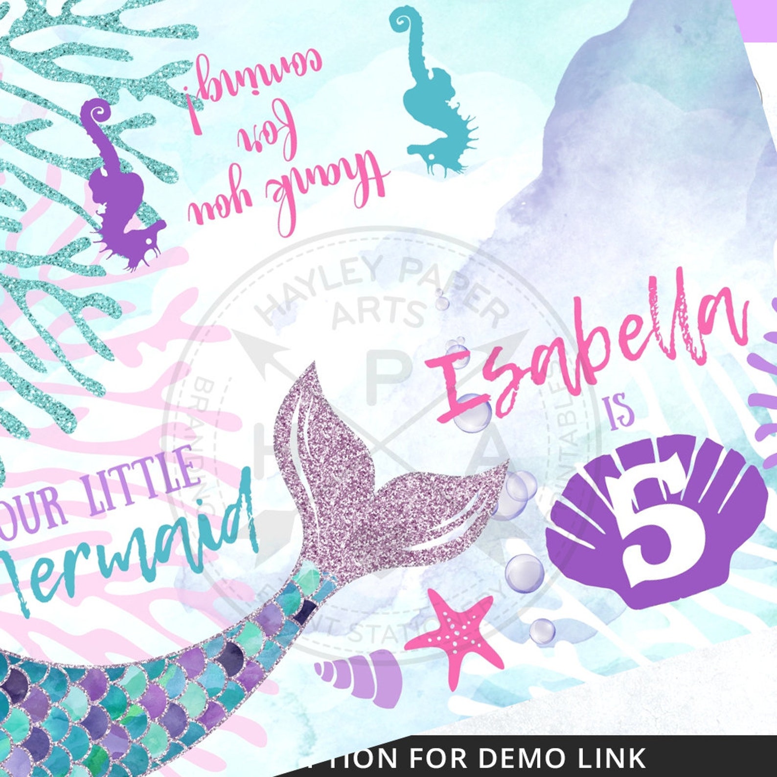 Mermaid Treat Bag Topper Label Under the Sea Mermaids Treats Candy ...