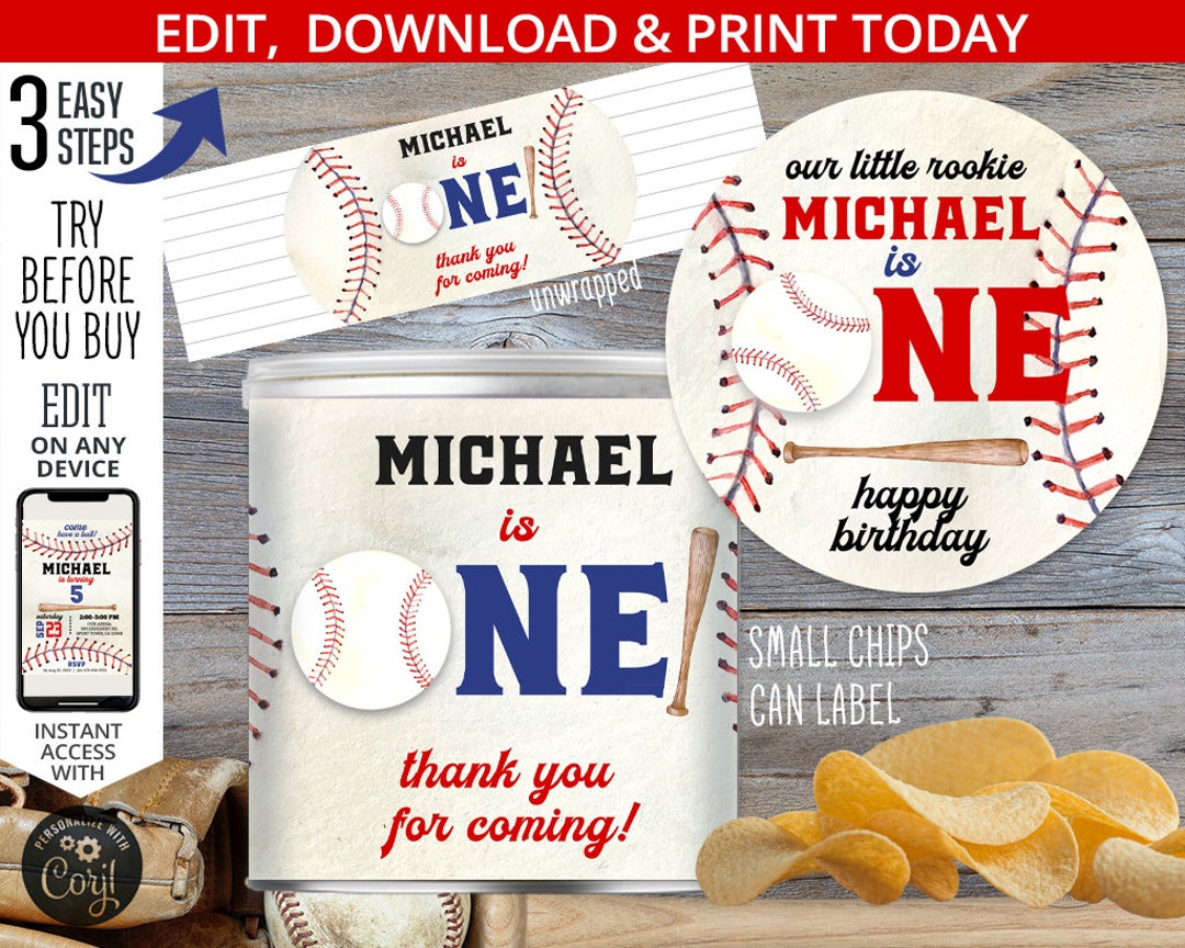 Baseball Mini Chips Can Label ONE Wrapper Cover Sports Rookie First 1st ...
