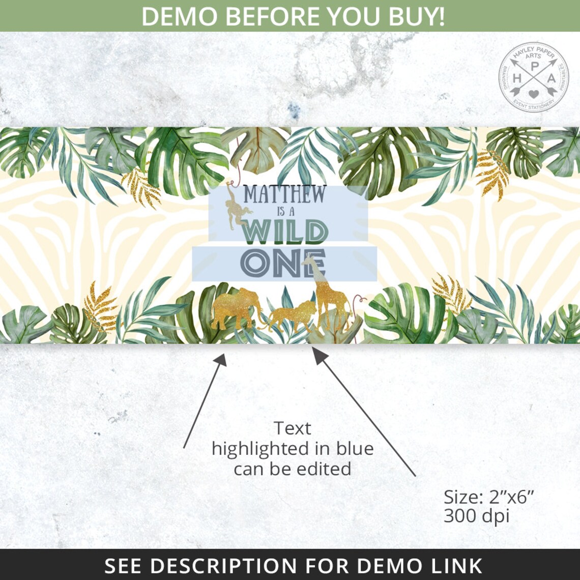 MEGA BUNDLE Jungle Safari Wild One Birthday Party Pack Chips - Etsy