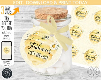 Bee Tags Round Paper Gift Tags Set of 10 - Etsy