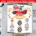 Race Car TWO Fast Stats Milestone 2nd Birthday Sign. Second Speed ...