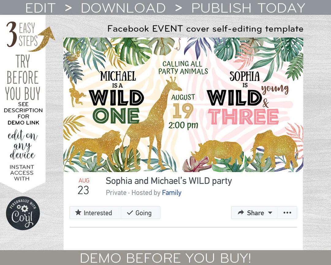 Jungle Joint Wild One Wild Three Facebook Event Cover, Social Media ...