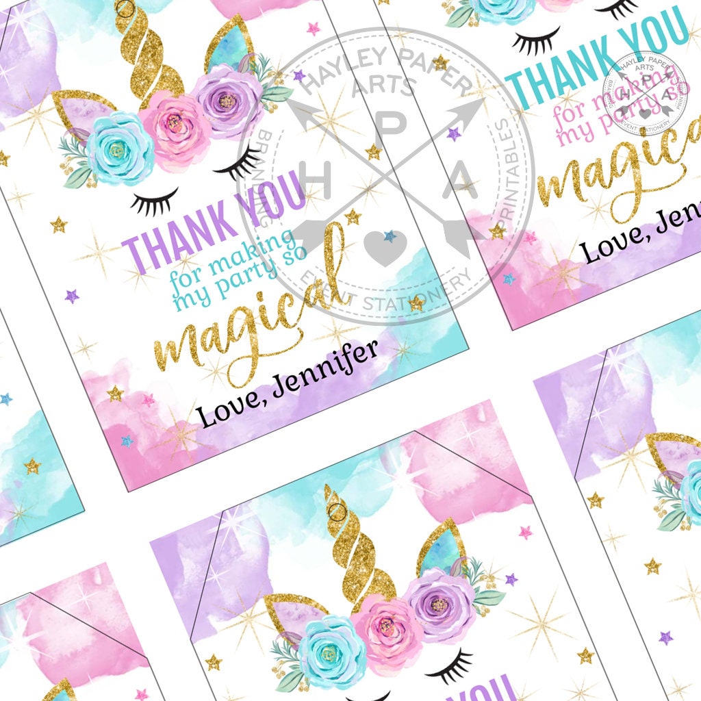 EDITABLE Unicorn Favor Tag Magical Birthday Party First Girl - Etsy