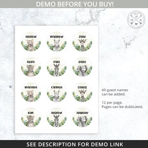 Safari Wild Three Gable Gift Box Labels. Handle Favor Takeway Box Tags ...