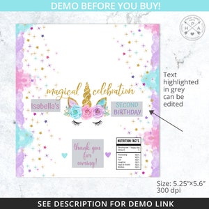 BUNDLE Unicorn Magical Chip and Juice Bag, Treat Bags, Hershey's Candy ...